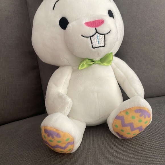 Hallmark | Toys | Hallmark Bunny Rabbit White Plush Green Bow Tie ...